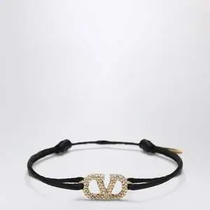 Valentino Garavani Vlogo Signature Bracelet With Crystals - Black