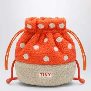 TINY COTTONS Mushroom-shaped Bucket Hat With Drawstring - Red