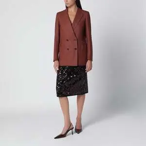 BLAZÉ MILANO Double-breasted Jacket In Rust Colour In Wool And Cashmere