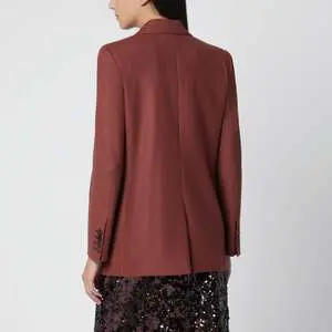 BLAZÉ MILANO Double-breasted Jacket In Rust Colour In Wool And Cashmere