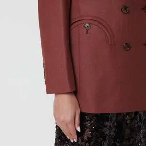 BLAZÉ MILANO Double-breasted Jacket In Rust Colour In Wool And Cashmere