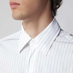 LARDINI Cotton Shirt With Fine Stripes