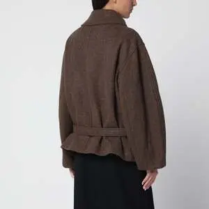 LEMAIRE Short Mud Felted Wool And Alpaca Wrap Coat