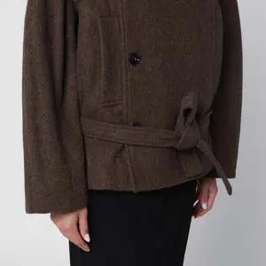 LEMAIRE Short Mud Felted Wool And Alpaca Wrap Coat