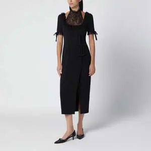 Alessandra Rich Midi Dress With Lace Insert