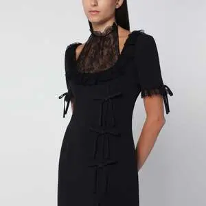 Alessandra Rich Midi Dress With Lace Insert