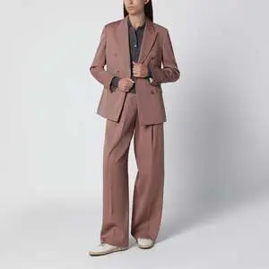 GOLDEN GOOSE Anthracite Virgin Wool Long-sleeved Polo Shirt