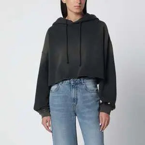 GOLDEN GOOSE Charcoal Cotton Hooded Sweatshirt