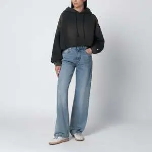 GOLDEN GOOSE Charcoal Cotton Hooded Sweatshirt