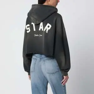 GOLDEN GOOSE Charcoal Cotton Hooded Sweatshirt
