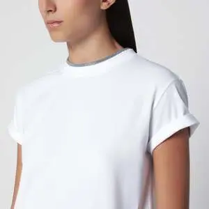 Brunello Cucinelli Crew Neck T-shirt With Monile Detail