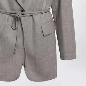 Brunello Cucinelli Melange Virgin Wool Blazer In Almond