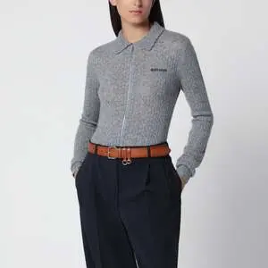 Miu Miu Cashmere And Silk Cardigan - Grey