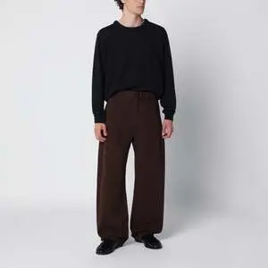 LEMAIRE Coal Alpaca Wool Blend Crew Neck Sweater