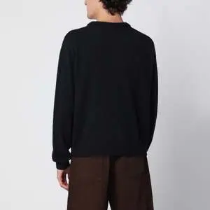 LEMAIRE Coal Alpaca Wool Blend Crew Neck Sweater