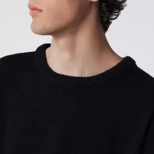 LEMAIRE Coal Alpaca Wool Blend Crew Neck Sweater