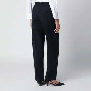 BLAZÉ MILANO Fox First Class Trousers In Navy With Pleats In Wool Blend