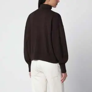 Isabel Marant Étoile Nasha Chocolate Cotton-wool Turtleneck