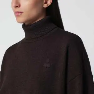 Isabel Marant Étoile Nasha Chocolate Cotton-wool Turtleneck