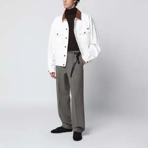 Prada Forest Wool Tailored Trousers