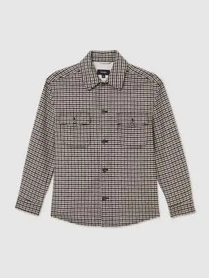 REISS Liam Wool-blend-check Overshirt
