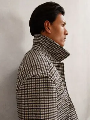 REISS Liam Wool-blend-check Overshirt