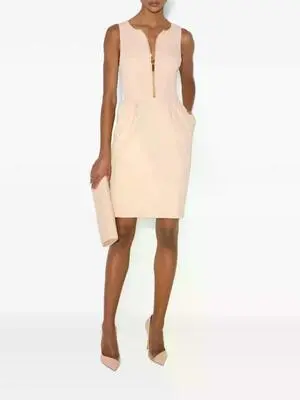 Elisabetta Franchi Technical Fabric Midi Dress With Zip Detail