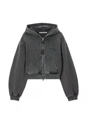 Alexander Wang Zip-up Hoodie W/ All-over Hotfix