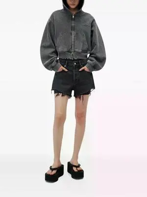Alexander Wang Zip-up Hoodie W/ All-over Hotfix