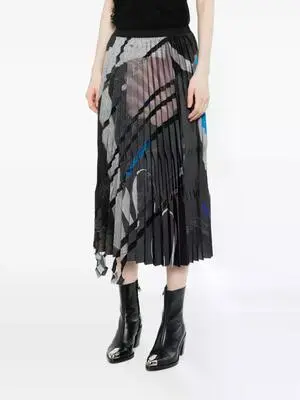 JNBY Abstract-print Pleated Midi Skirt
