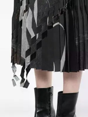JNBY Abstract-print Pleated Midi Skirt
