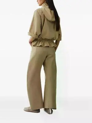 LESS Raglan Sleeve Hooded Jacket With Drawstring Hem - Neutrals