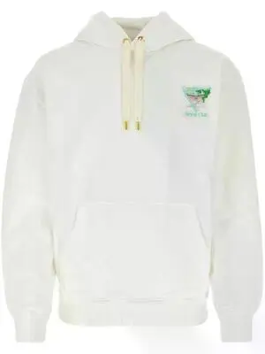 Casablanca Tennis Club Cotton Hoodie - White