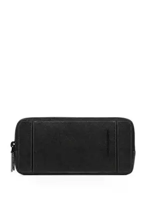 PIQUADRO Logo-embossed Zip-around Clutch Bag - Black