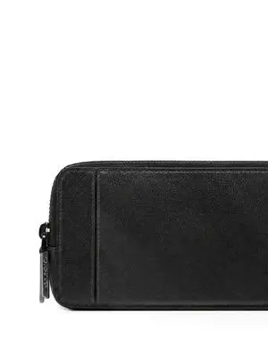 PIQUADRO Logo-embossed Zip-around Clutch Bag - Black