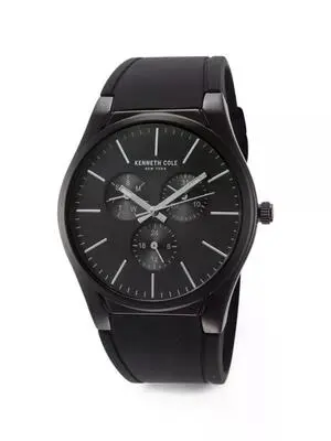 KENNETH COLE Round-face 44mm Watch - Black