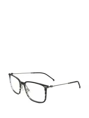 BOSS Striped Square-frame Glasses - Grey