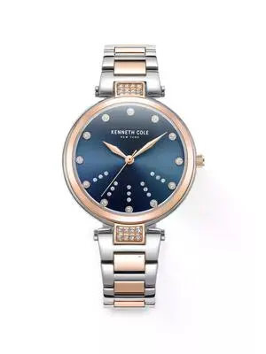 KENNETH COLE Crystal-embellished Sunray 32mm Watch - Blue