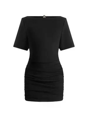 Manière De Voir Maniere De Voir Ruched Open-back Mini Dress - Black