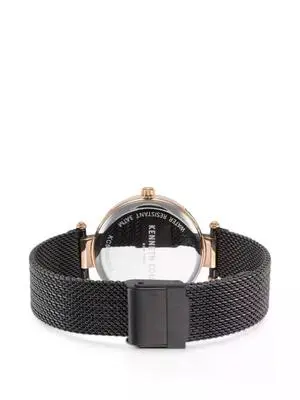 KENNETH COLE Crystal-embellished Mesh 34mm Watch - Black
