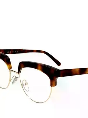 Marni Tortoiseshell-effect Browline Eyeglasses - Brown