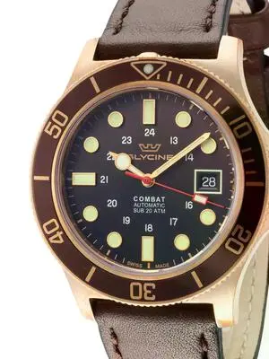 GLYCINE Combat Sub 42mm Automatic Watch With Leather Strap