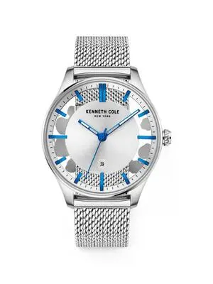 KENNETH COLE Mesh-strap 42mm Watch - Silver