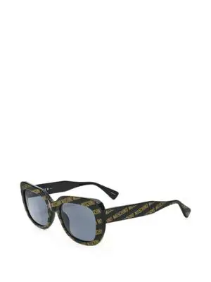 Moschino Logo-pattern Square-frame Sunglasses - Black