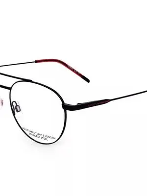 BOSS Double-bridge Pilot-frame Glasses - Black