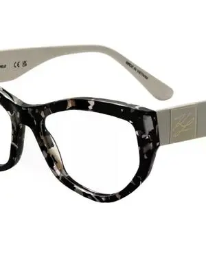 Karl Lagerfeld Marble-effect Cat-eye Frame Glasses - Neutrals
