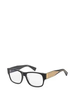 BUGATTI Logo-engraved Rectangle-frame Glasses - Black