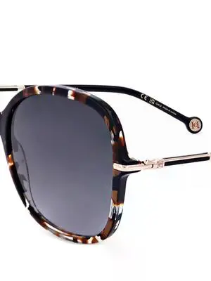 Carolina Herrera Tortoiseshell-effect Square Frame Sunglasses - Black