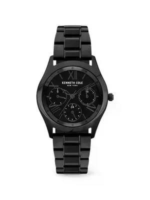 KENNETH COLE Roman Numeral Sub-dial 34mm Watch - Black