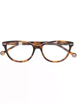 Carolina Herrera Tortoiseshell-effect Geometric-frame Glasses - Brown